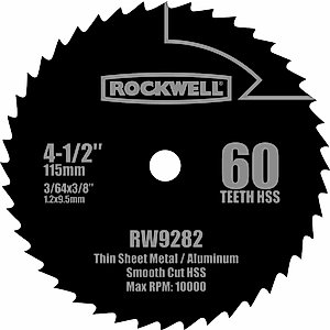 Rockwell RW9282 4 1/2-Inch 60T High Speed Steel Compact Circular Saw Blade
