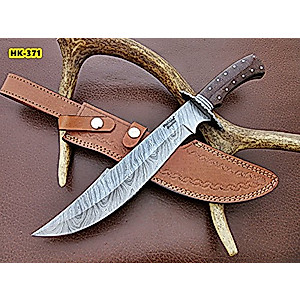 Poshland RG-57 Handmade Demascus Steel 15 Inches Bowie Knife - Beutifull Jute Micarta Handle with Demascus Guard & Bolster