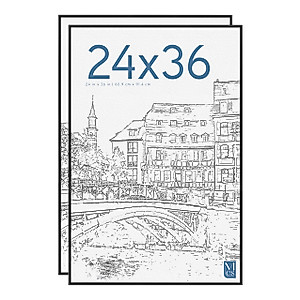 MCS Original Poster Frame, Black, 24 x 36 Inch, Set of 2