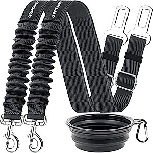 URPOWER Upgraded Dog Seat Belt 2 Pack Dog Car Seatbelts Adjustable Pet Seat Belt for Vehicle Nylon Pet Safety Seat Belts Heavy Duty & Elastic & Durable Car Seat Belt for Dogs, Cats and Pets