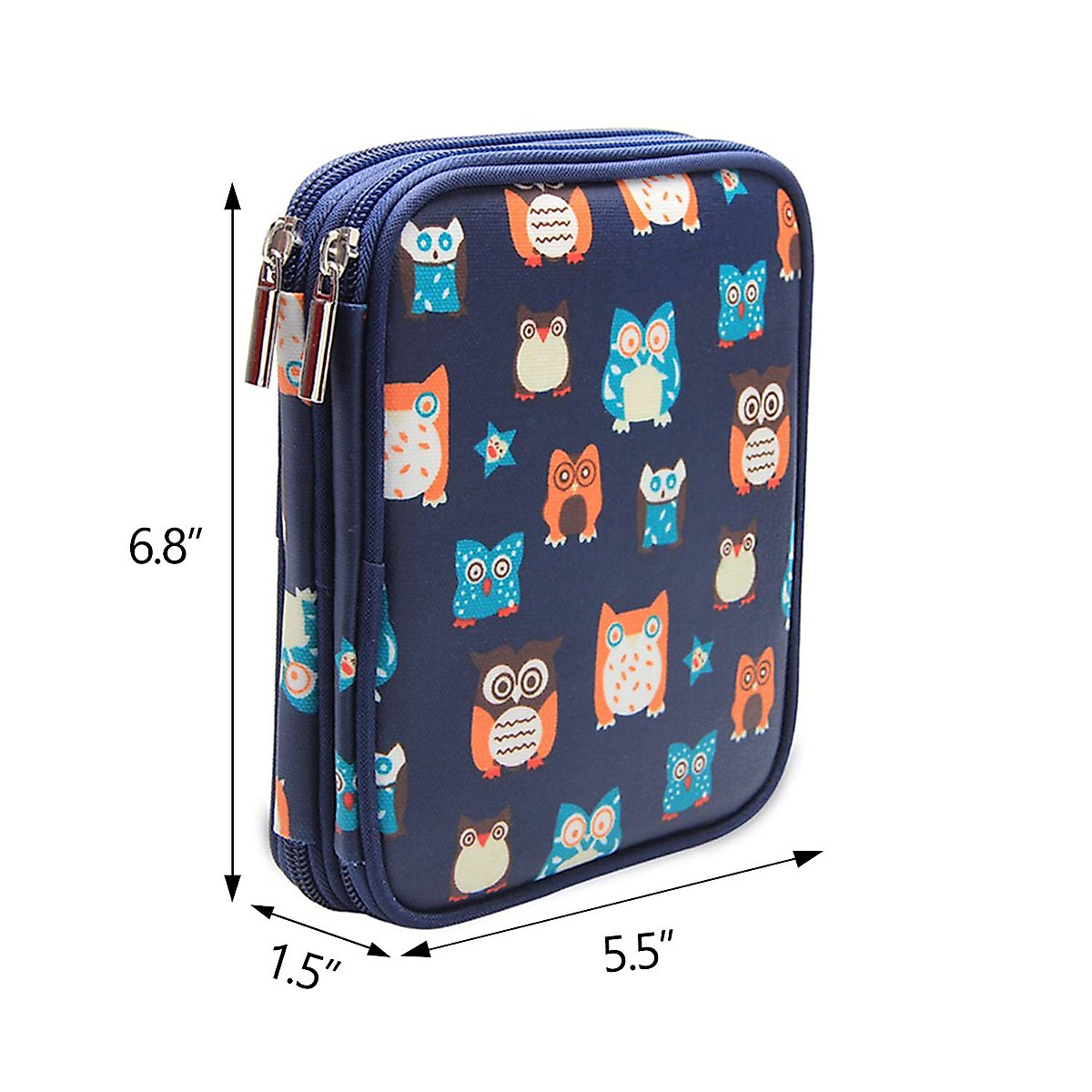 Teamoy Crochet Hooks Case, Aluminum Crochet Hooks Storage Bag for Crochet Kits and Knitting Accessories,Perfect for Beginners and Experienced Crochet Lovers, Owls (Bag Only)