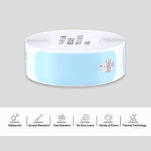 mewmewcat Thermal Printing Label Paper,Thermal Printing Label Paper Barcode Price Size Name Blank Labels Waterproof Tear Resistant 14 * 40mm 160pcs/roll for Home Organizer Supermarket Store Catering
