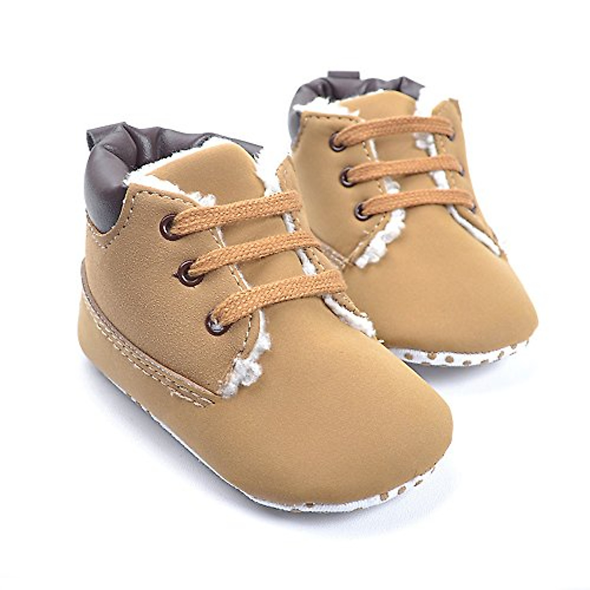 Baby Boy's Girls Warm Snow Short Boots First Walkers Shoes 0-18 Months(Brown,0-6months)