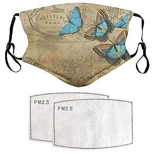 Stoota Nature Flowers Animal Face Mask with Filters, Washable Reusable Cloth Masks for Men Women, Cycling Camping Travel