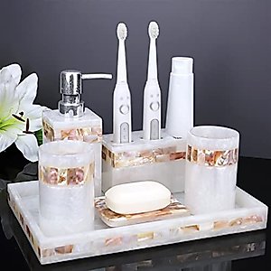 CZDYUF Resin Toilet Mouth Cup Kit Bathroom Electric Toothbrush Set Bathroom Set