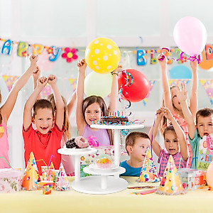 HAPOO Cake Stand 3 Tiered Serving Tray Dessert Stand for Birthday Party Wedding Round Cupcake Display Tower Stand