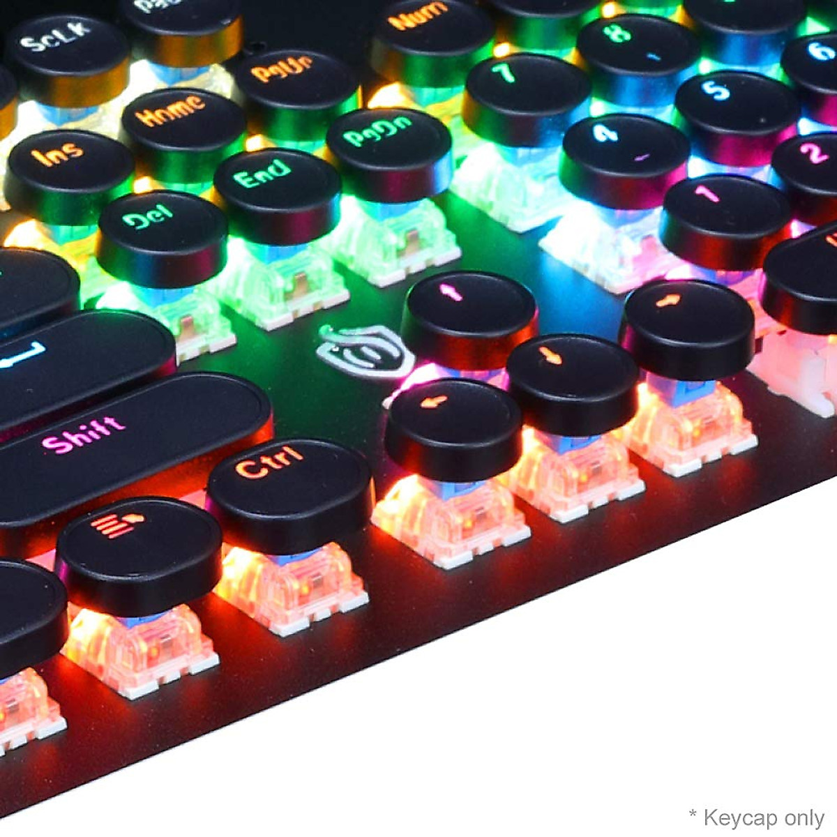 MOHALIKO PBT Keycaps, 104Pcs/Set Clear Backlight Keycaps Cover Replacement for Mechanical Keyboard for Mechanical Gaming Keyboard Yellow