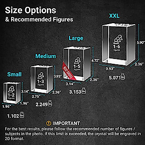 ArtPix 3D PREMIUM Crystal Photo Rectangle, Great Personalized Gifts With Your Own Photo for Dad, Mom, Men, Women, 3D Laser Etched Picture, Engraved Crystal, Customized Anniversary Couples Gifts