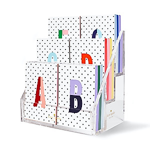 Kate Spade New York Initial Notepad, Paper Pad with 100 Blank Sheets, 7" x 4.75" Small Writing Pad for Desktop Notes, A (Pink)