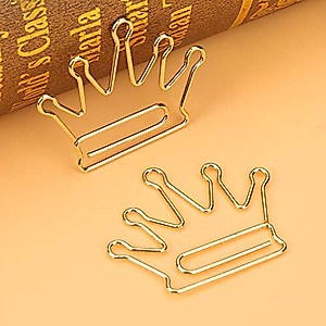 10pcs Crown Shape Paper Clips Bookmark Marking Document Organizing Clip for Office School Stationery Supplies