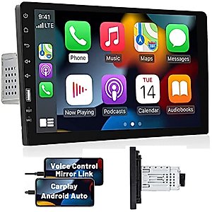 Car Radio Single Din Car Stereo with Apple Carplay Android Auto,FM/AM Radio Hikity 9 Inch Touch Screen Bluetooth Car Audio Receivers Support Phone Mirror Link USB Steering Wheel Control + Backup Cam
