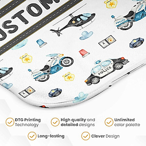Pavo Customized Baby Blanket with Name - Police Car Personalized Baby Blankets for Boys Girls - Includes Bib & Onesie Option - Personalized Baby Gifts for Christmas, Thanksgiving, Shower
