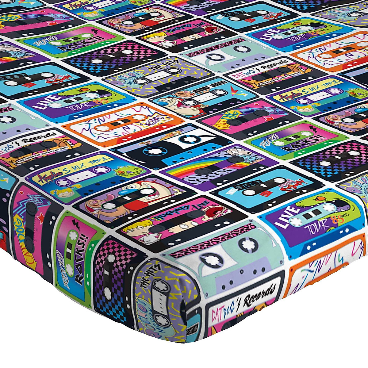Nickelodeon Splat/Nick 90's Mix Tape Super Soft 3 Piece Twin Sheet Set