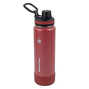 ThermoFlask Double Wall Vacuum Insulated Stainless Steel Water Bottle, 24 Ounce, 2-Pack, FireCracker/Shadow