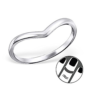 ICYROSE 925 Sterling Silver set of 3 Bow, Plain Pointed, Double Connected Above Knuckle Ring Mid Finger Top