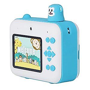Camera for Kids, Child Selfie Camera Toy with 2.4in LCD Screen, Dual Lens HD 1080P Thermal Printing Camera with Lanyard Boys Girls (Sky Blue)