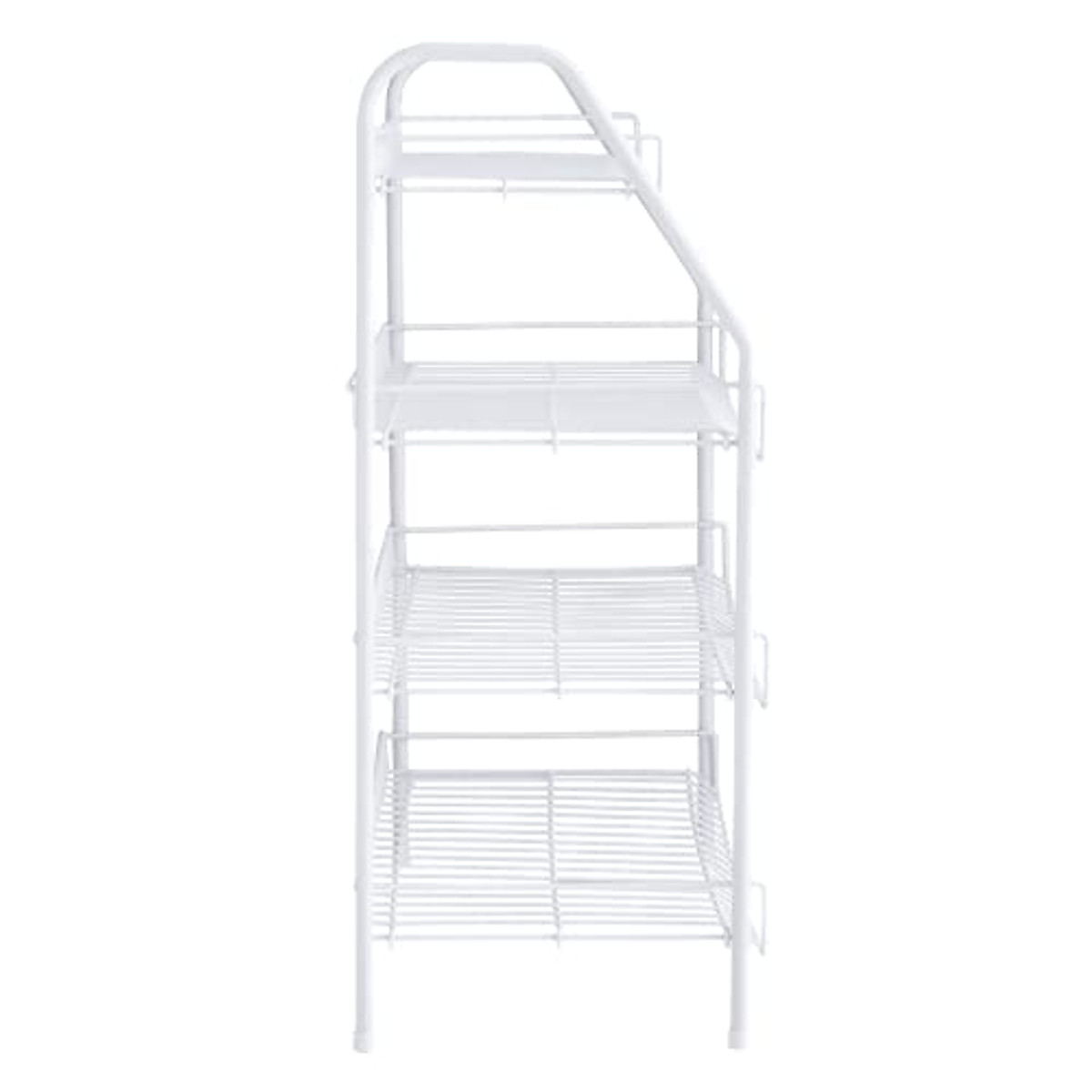 Rubbermaid 4-Tier Wire Shoe Rack, White, Simple Assemble, Storage Shelf for Organization in Bedroom/Closet