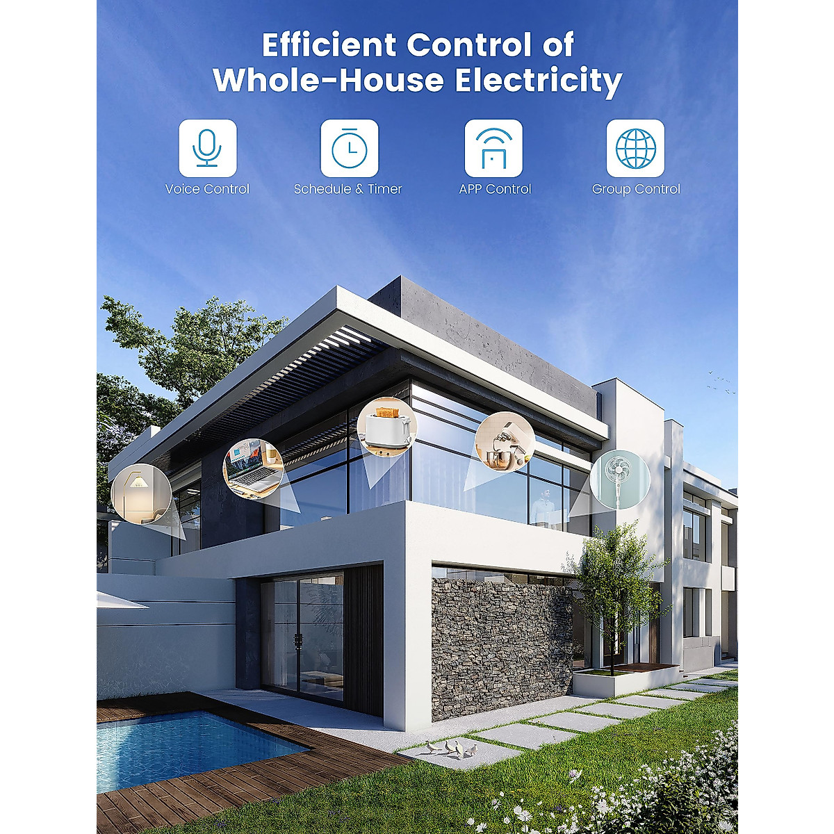 Smart Plug 5GHz, EIGHTREE Smart Plug Compatible with Alexa & Google Home, 5GHz & 2.4GHz WiFi, Smart Socket with Remote Control & Timer Function, No Hub Required