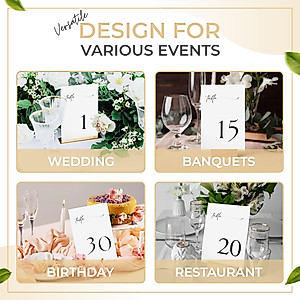 Wedding Table Numbers 1-30 Cards - Perfect for Wedding Reception, Banquets, and Special Occasions, Set Includes Numbers 1-30 and Head Table, Durable Double-Sided 6x4 inch Cards by Daivers