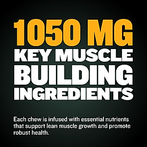 Bully Max Muscle Builder Soft Chews for Dogs and Puppies - Training Supplements for Puppy and Adult Dog - Dog Food Topper Treats for Muscle Gain - All Dog Breeds & Ages, 75 Delicious Soft Chews