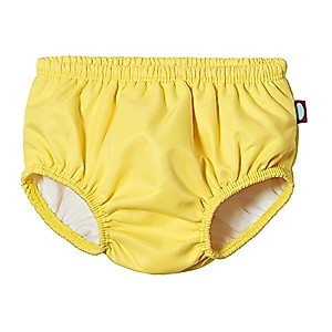 Made in USA Baby Girls and Boys Swim Diaper Cover Reusable Leakproof for Swimming Pool Lessons Beach, Yellow, 2T