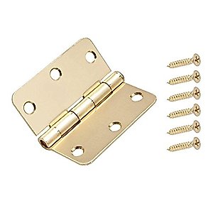 Everbilt 3 in. x 1/4 in. Radius Satin Brass Door Hinge