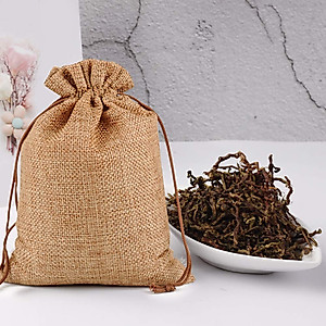 Lucky Monet 25/50/100PCS Burlap Gift Bags Wedding Hessian Jute Bags Linen Jewelry Pouches with Drawstring for Birthday, Party, Wedding Favors, Present, Art and DIY Craft (25Pcs, Coffee, 5” x 7”)