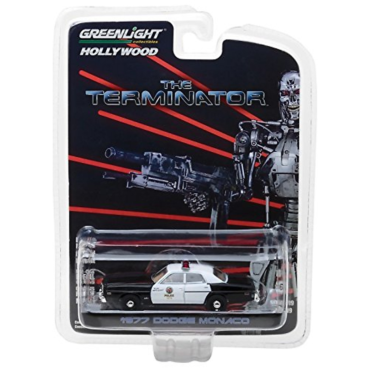 Greenlight 1977 Dodge Monaco Metropolitan Police, The Terminator 44790C - 1/64 Scale Diecast Model Toy Car