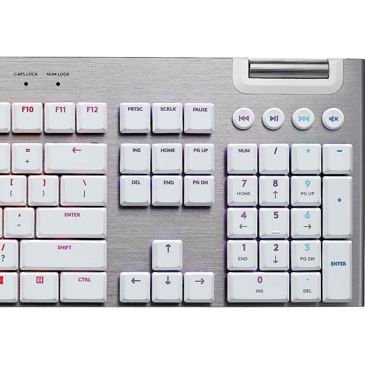 Logitech G815 LIGHTSYNC Full-Size Wired Mechanical GL Tactile Switch Gaming Keyboard - White (Renewed)