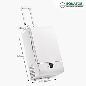 Equator Advanced Appliances 0.7 cu.ft White Portable Fridge-Freezer Tailgate Refrigerator with Retractable Handle and Wheels Digital Display Including Cover