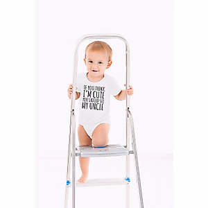 AW Fashions If You Think Im Cute You Should See My Uncle Baby Bodysuit Newborn Clothes Cute Boy Outfits (Newborn, White)