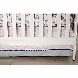 Carter's Zoo Jungle/Safari 4 Piece Nursery Crib Bedding Set, Lavender/Aqua/White
