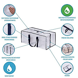 VENO 8 Pack Heavy Duty Extra Large Clear Storage Bag, Moving Bag, Clothes Organizer, for Blanket, Comforter, Bedroom Closet, Dorm Room Essentials, Moving Supplies, Storage Tote, Reusable and Sustainable (Clear - Set of 8)