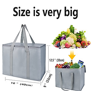 musbus Insulated Car Trunk Organizer, Storage Collapsible Multi Compartment Car Organizer, SUV Trunk Organizer, Non Slip Bottom, Adjustable Securing Straps, Foldable Cover Grocery shopping bags,