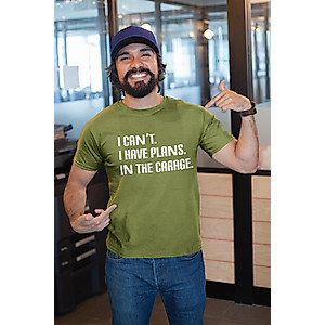 I Cant I Have Plans in The Garage, Funny Sarcastic Dad Car Mechanics T-Shirt, Fathers Day T Shirt Gifts Green Heather X-Large