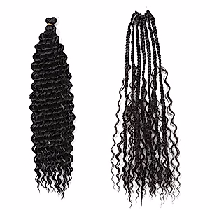 22-28 Inch Deep Wave Twist Crochet Hair Natural Synthetic Braid Hair Afro Curls Ombre Braiding Hair Extensions Hair ,C,5/piece/28 inch