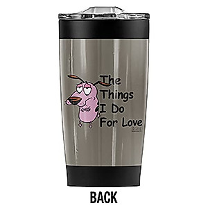 Courage the Cowardly Dog For Love Stainless Steel Tumbler 20 oz Coffee Travel Mug/Cup, Vacuum Insulated & Double Wall with Leakproof Sliding Lid | Great for Hot Drinks and Cold Beverages