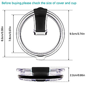20 oz Tumbler Lids, Fits for YETI Rambler, Ozark Trail, Old Style Rtic (Launched before 2016), SENHAI 3 Pack Spill-proof Splash Resistant Lids Covers for Tumblers Cups-Check the size carefully