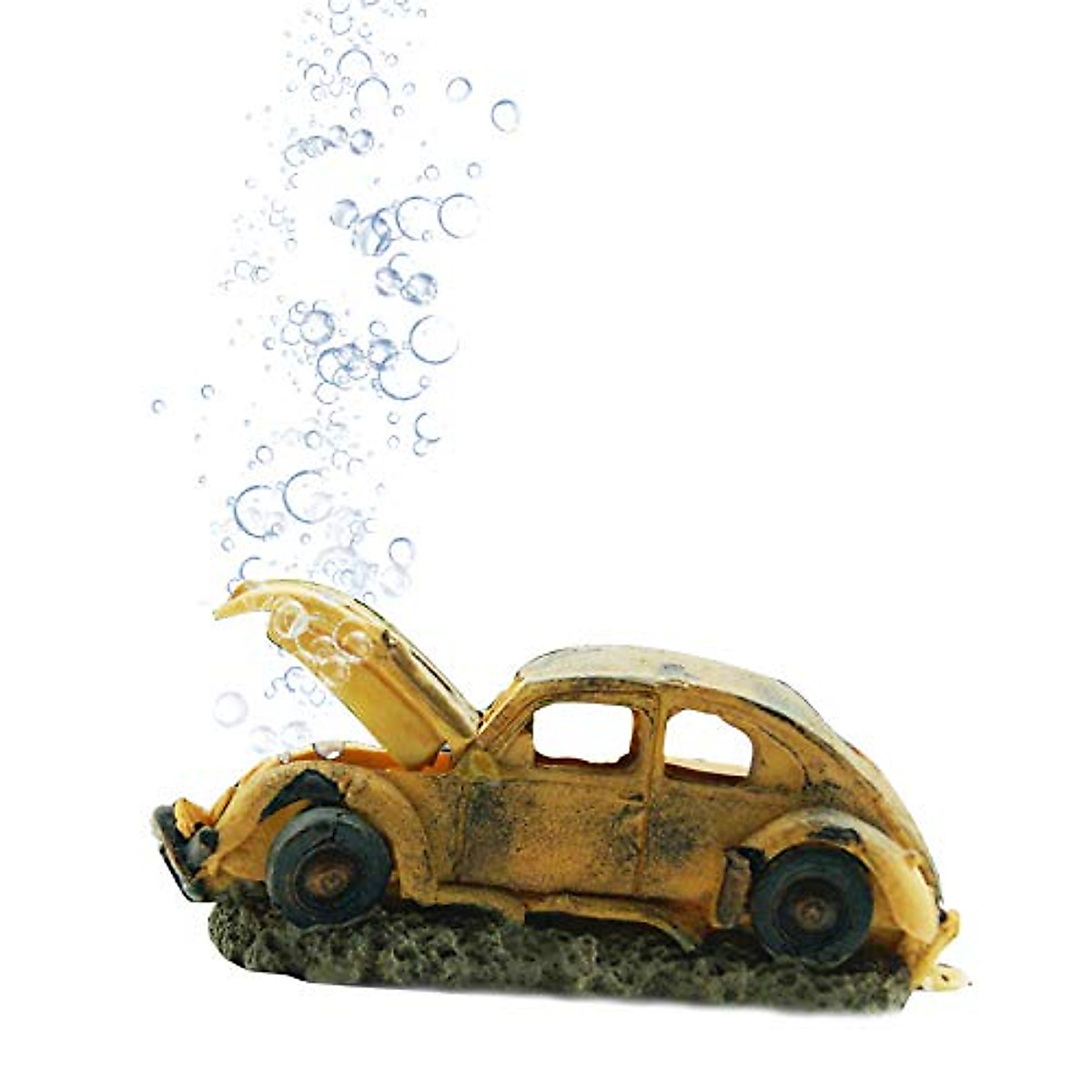Boxtech Decorations for Aquarium, Aquarium Resin Ornament Decorations, Imitation Car Wreck for Air Bubble Stone Oxygen Pump Fish Tank