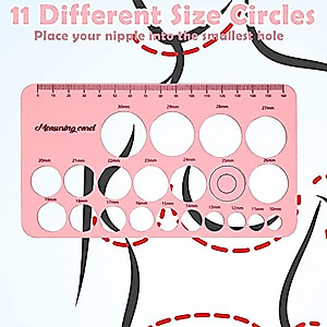 Nipple Rulers for Flange Sizing, Silicone & Soft Flange Size Measure for Nipples, Nipple Flange Measuring Tool with 1.5m Soft Tape Measure, Nipple Sizer Nipple Measurement Tool for Flanges (Pink)
