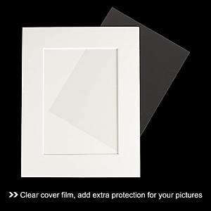 uxcell 9.8" x 11.8" Picture Mat, Core Bevel Cut Frame Mattes Photo Backing Board for 7.8" x 9.8" Photos Pictures Artwork Painting, White 8Pcs
