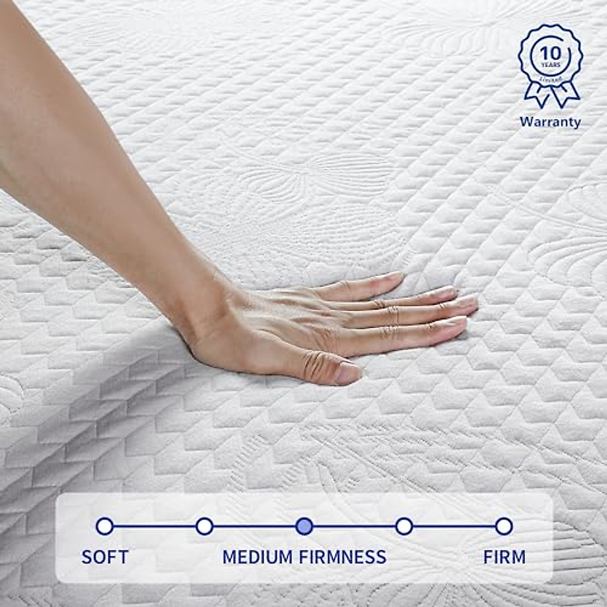 Olee Sleep Queen Mattress, 8 Inch Gel Memory Foam Mattress, Gel Infused for Comfort and Pressure Relief, CertiPUR-US Certified, Bed-in-a-Box, Medium Firm, Queen Size
