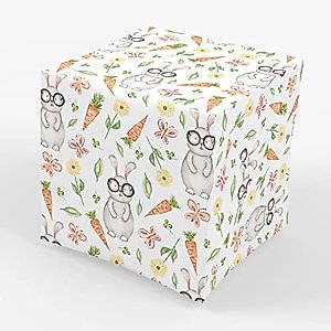 Stesha Party Bunny Rabbit Gift Wrapping Paper - Folded Flat 30 x 20 Inch (3 Sheets)