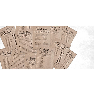 Your Main Event Prints Bridal Shower Games, Fun Activities, Kraft Minimalist Style - Guest Quest, He Said She Said, What's in Your Phone and Would She Rather