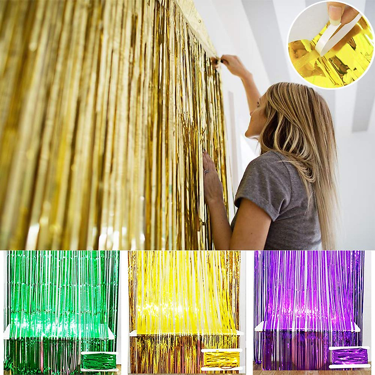 Mardi Gras Decorations Fat Tuesday Decorations Mardi Gras Party Decorations Mardi Gras Decor Mardi Gras Party Backdrop Purple Green Gold Foil Fringe Curtains Mardi Gras Party Supplies by HappyField