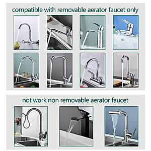 SNUTUYA Faucet Adapter with Aerator, Sink Faucet to Garden Hose Adapter, Faucet Adapter to Garden Hose for Kitchen and Bathroom, hose attachment to sink，3/4" GHT Thread Chrome.