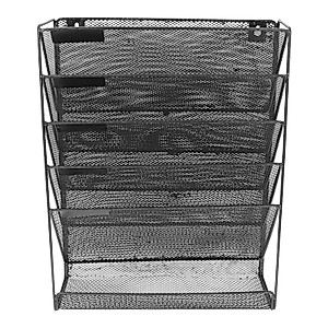 NOLITOY File Rack Manilla Folders 8.5 x 11 Multi- Layer File Container Wall Mounted Paper Organizer Metal Bookshelf Office Tray Office Folders Hanging File Holder File Organizer for Wall