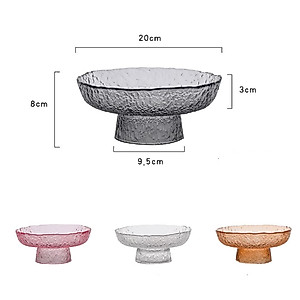 HALAWAKA Tall Glass Compote Plate Fruit Bowl Glass Decorative Bowl Fruit Candy Buffet Display Bowl Restaurant Home Tray Snack Nuts desserts Food Storage