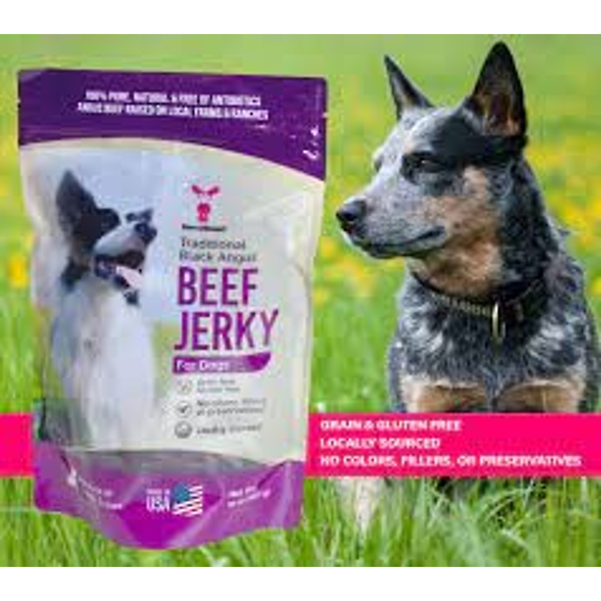 Beef Jerky Dog Treats for Dogs - 16 oz Grass-Fed Natural Real Meat Jerky Made in the USA Only - Thin Healthy Grain Free Chew Sticks - High in Protein Tender Strips - Perfect for Training & Rewarding