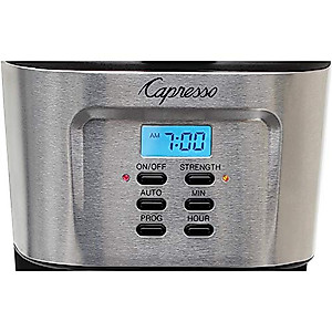 Capresso 12-Cup Coffee Maker with Glass Carafe, Stainless and Black 416.05